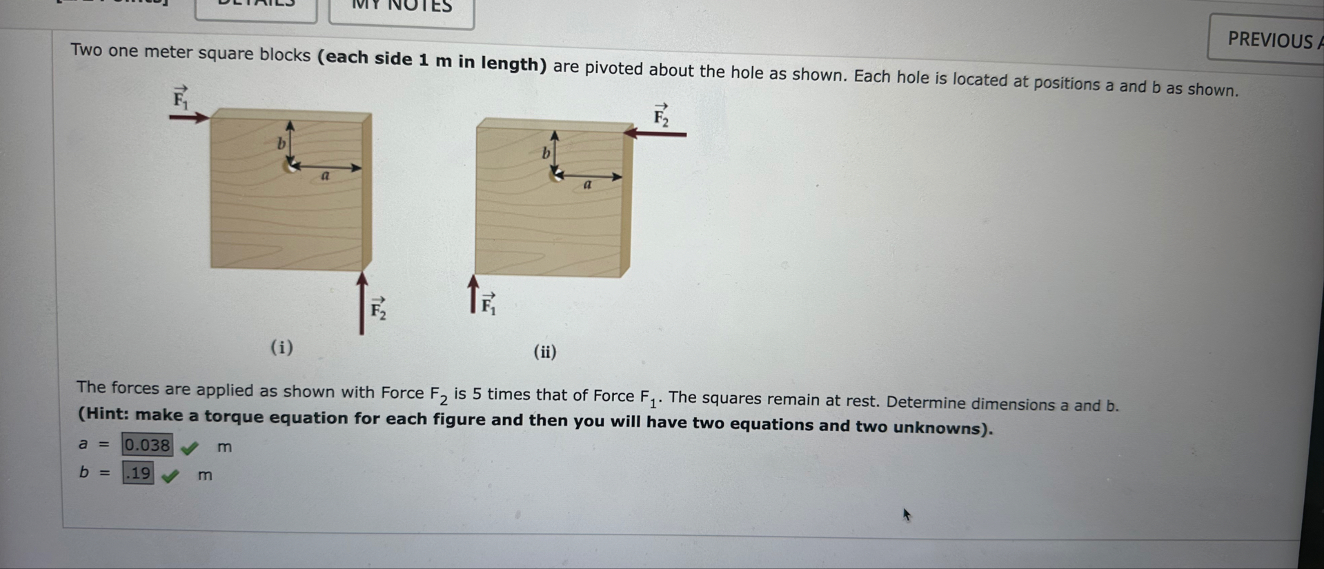 Solved Two one meter square blocks (each side 1m ﻿in length) | Chegg.com