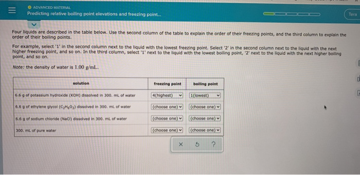Solved O ADVANCED MATERIAL Predicting relative boiling point | Chegg.com