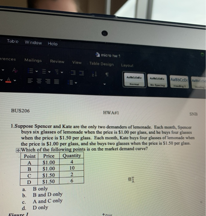 Solved Table Window Help erences Mailings Review micro hw 9 | Chegg.com