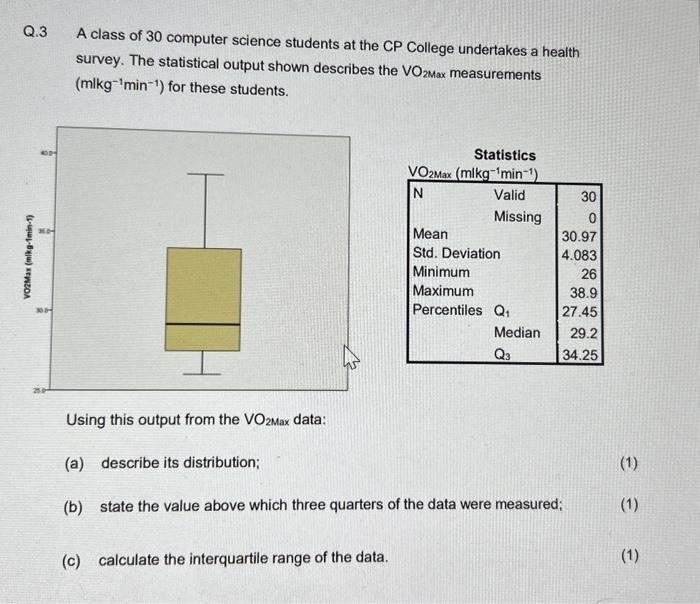 Solved 2.3 A class of 30 computer science students at the CP | Chegg.com