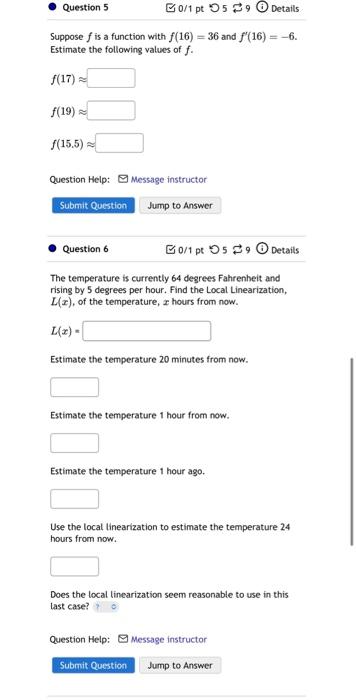 Solved Suppose f is a function with f(16)=36 and f′(16)=−6. | Chegg.com