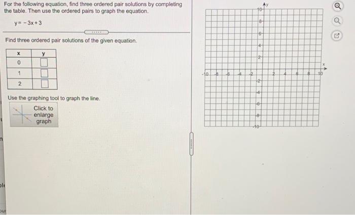 Solved 10 For The Following Equation Find Three Ordered