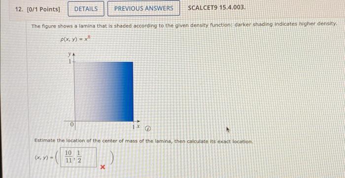 Solved The figure shows a lamina that is shaded according to | Chegg.com