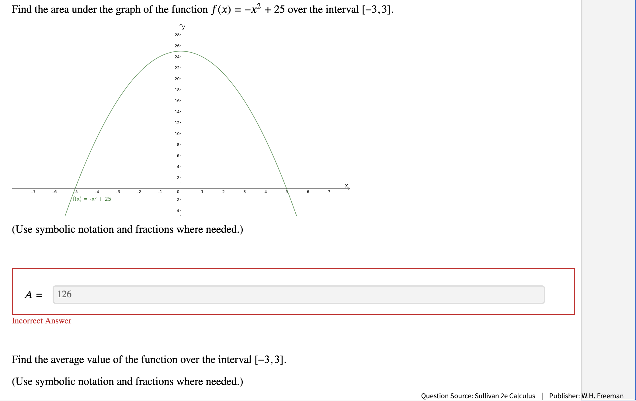 Solved Find the area under the graph of the function | Chegg.com