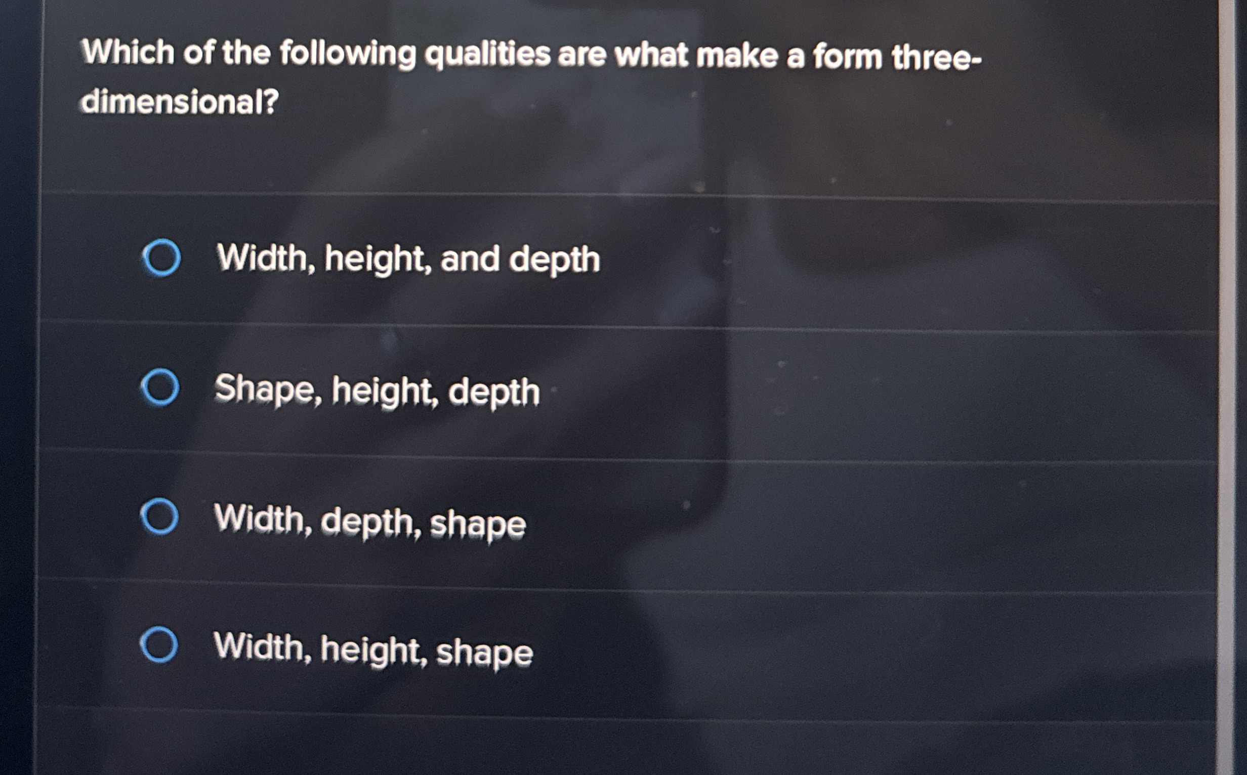 Solved Which of the following qualities are what make a form | Chegg.com