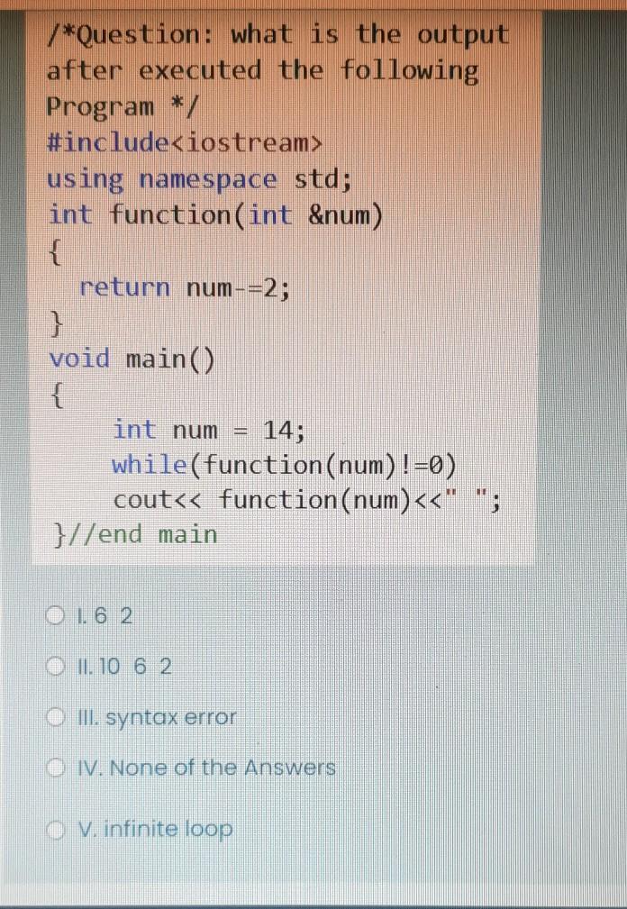 Solved /*Question: what is the output after executed the | Chegg.com