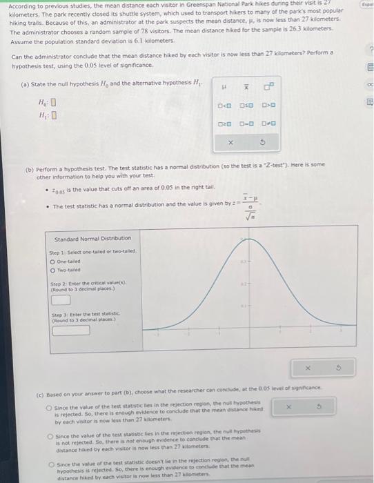 Solved According to previous studies, the mean distance each | Chegg.com