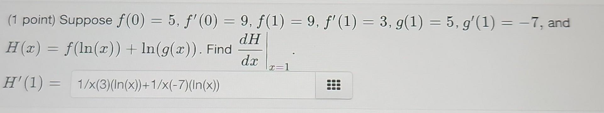 Solved (1 point) Suppose | Chegg.com