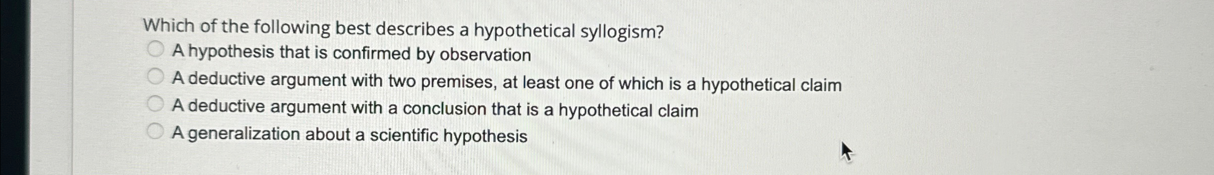 Solved Which of the following best describes a hypothetical | Chegg.com