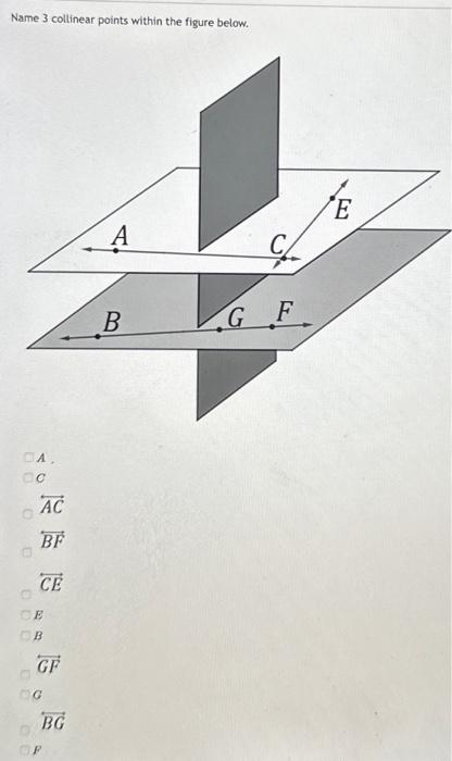 Name 3 collinear points within the figure below. | Chegg.com