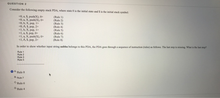 Solved QUESTION 2 Consider the following empty stack PDA, | Chegg.com