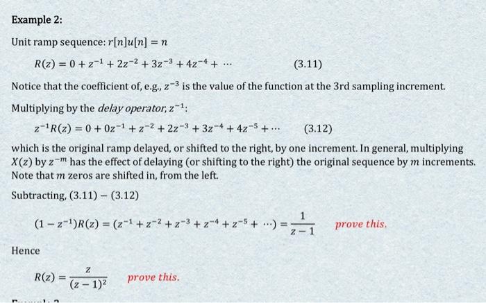 Solved Example 2 Unit Ramp Sequence R N U N N Rz 1244