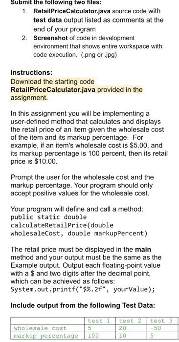 Solved Submit the following two files: 1. | Chegg.com