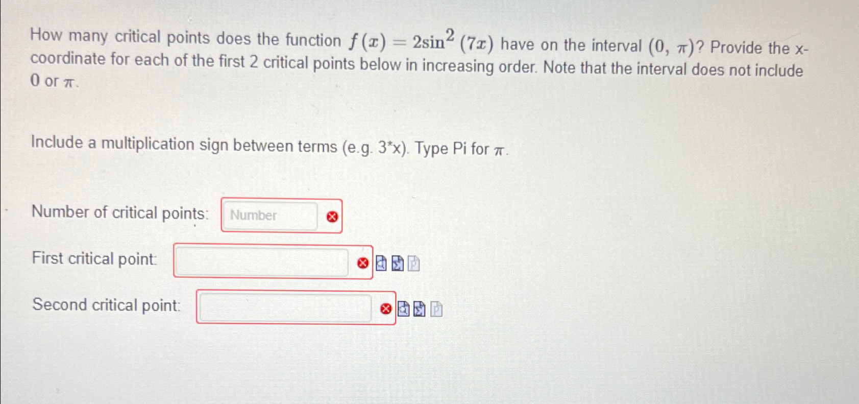Solved How many critical points does the function | Chegg.com
