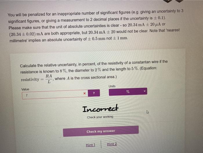 Solved You will be penalized for an inappropriate number of | Chegg.com