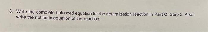 Solved Write the complete balanced equation for the | Chegg.com