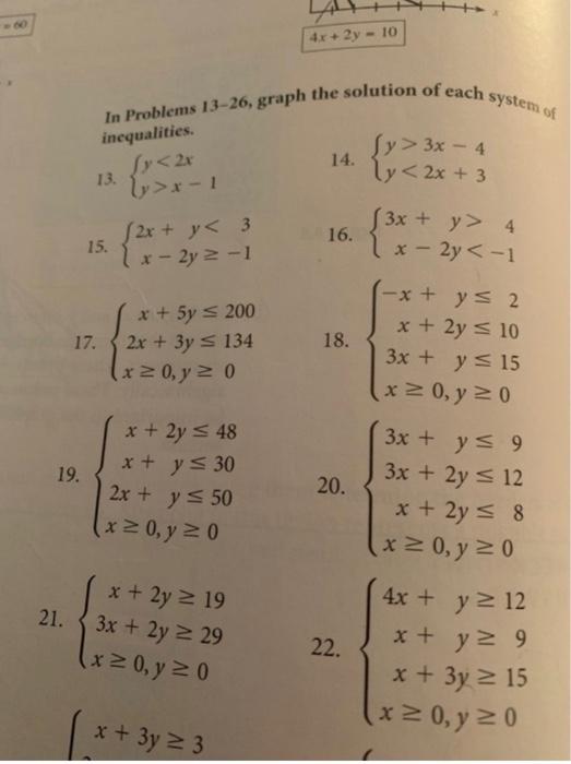 Solved In Problems 13-26, graph the solution of each system | Chegg.com