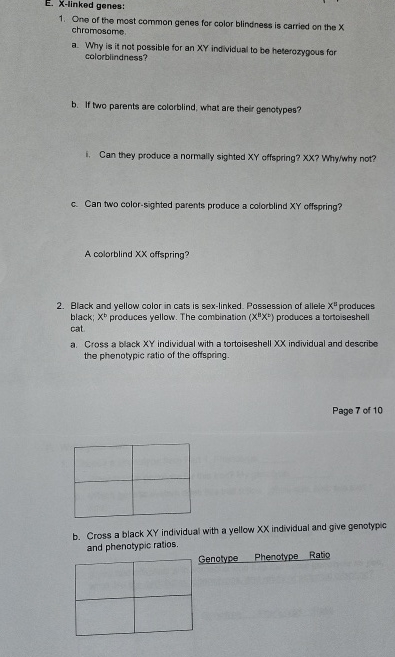 Solved E. ﻿X-linked genes:One of the most common genes for | Chegg.com