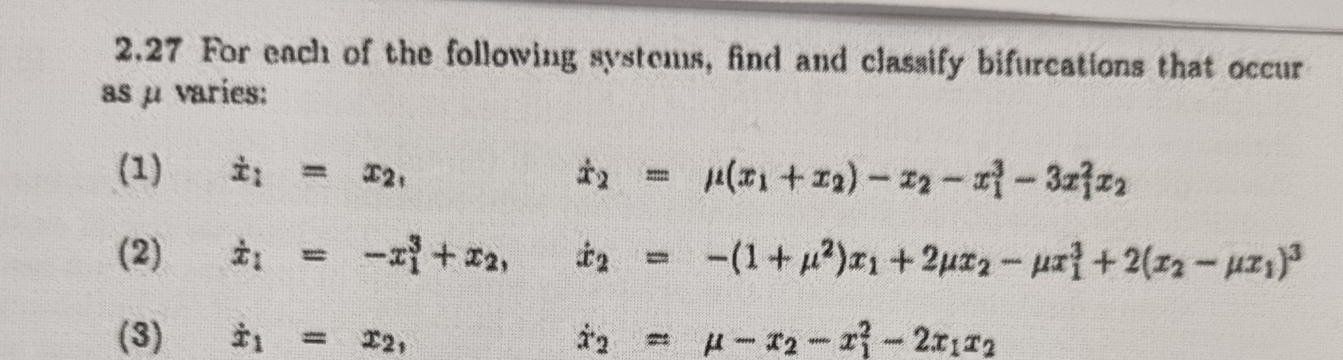 Solved 2.27 ﻿For each of the following systcuns, find and | Chegg.com