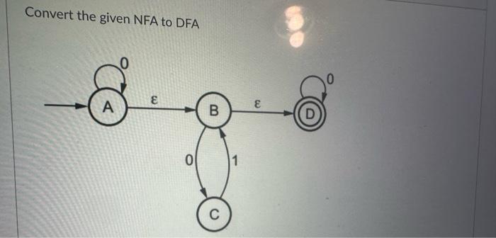 Solved Convert the given NFA to DFA Convert the given NFA | Chegg.com