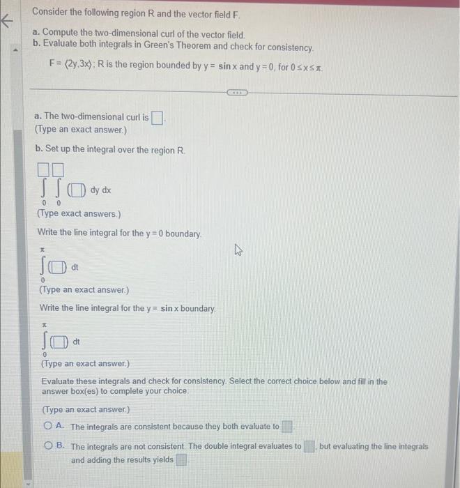 Solved Consider the following region R and the vector field | Chegg.com