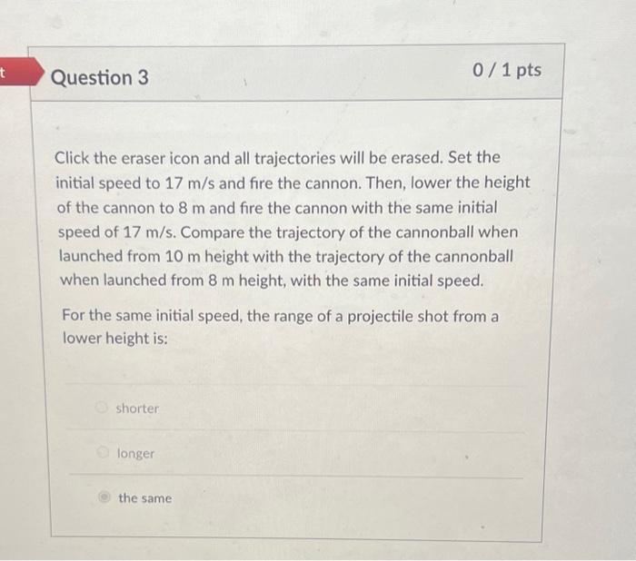 Solved Initial Velocity = 11.7 m/s, Cannon takes 1.28s to | Chegg.com