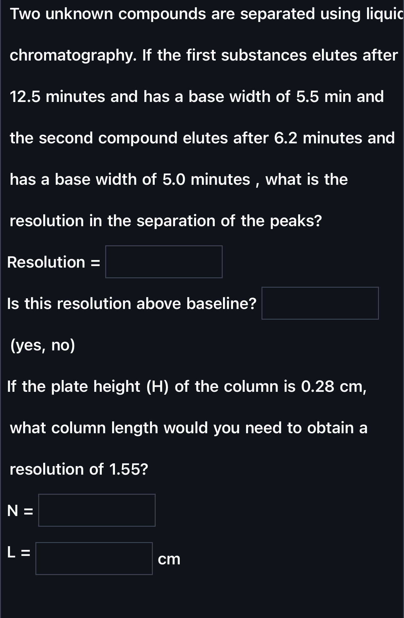 Solved Two unknown compounds are separated using liquic | Chegg.com