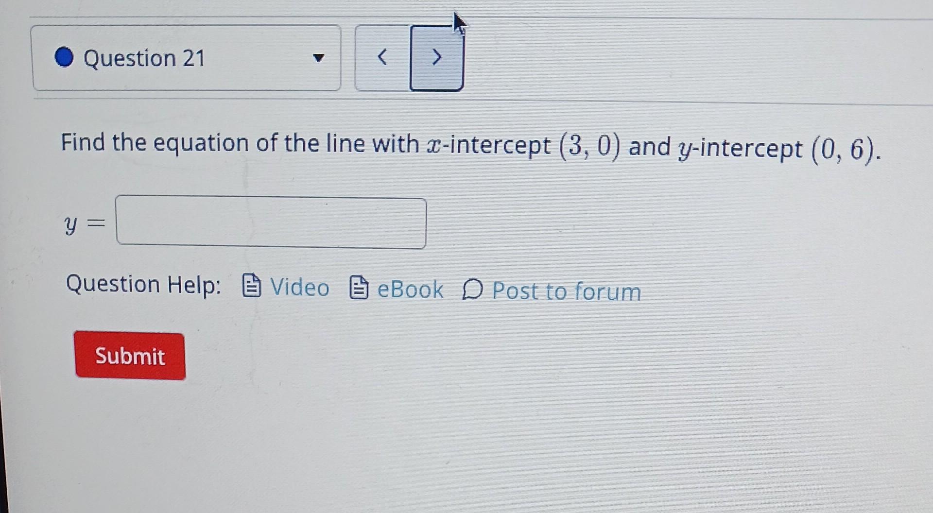 Solved Find the equation of the line with x-intercept (3,0) | Chegg.com