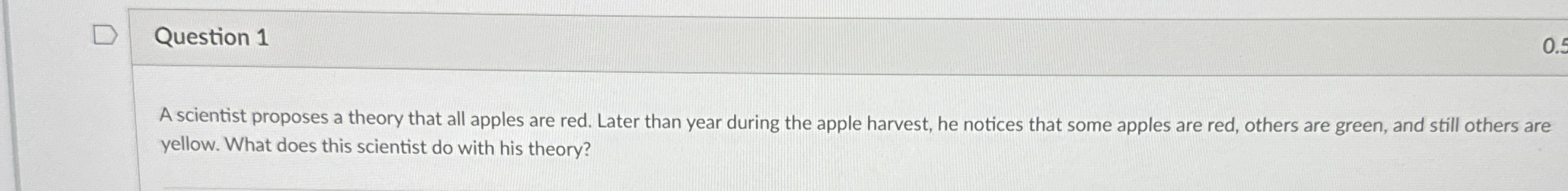 Solved Question 1A scientist proposes a theory that all | Chegg.com