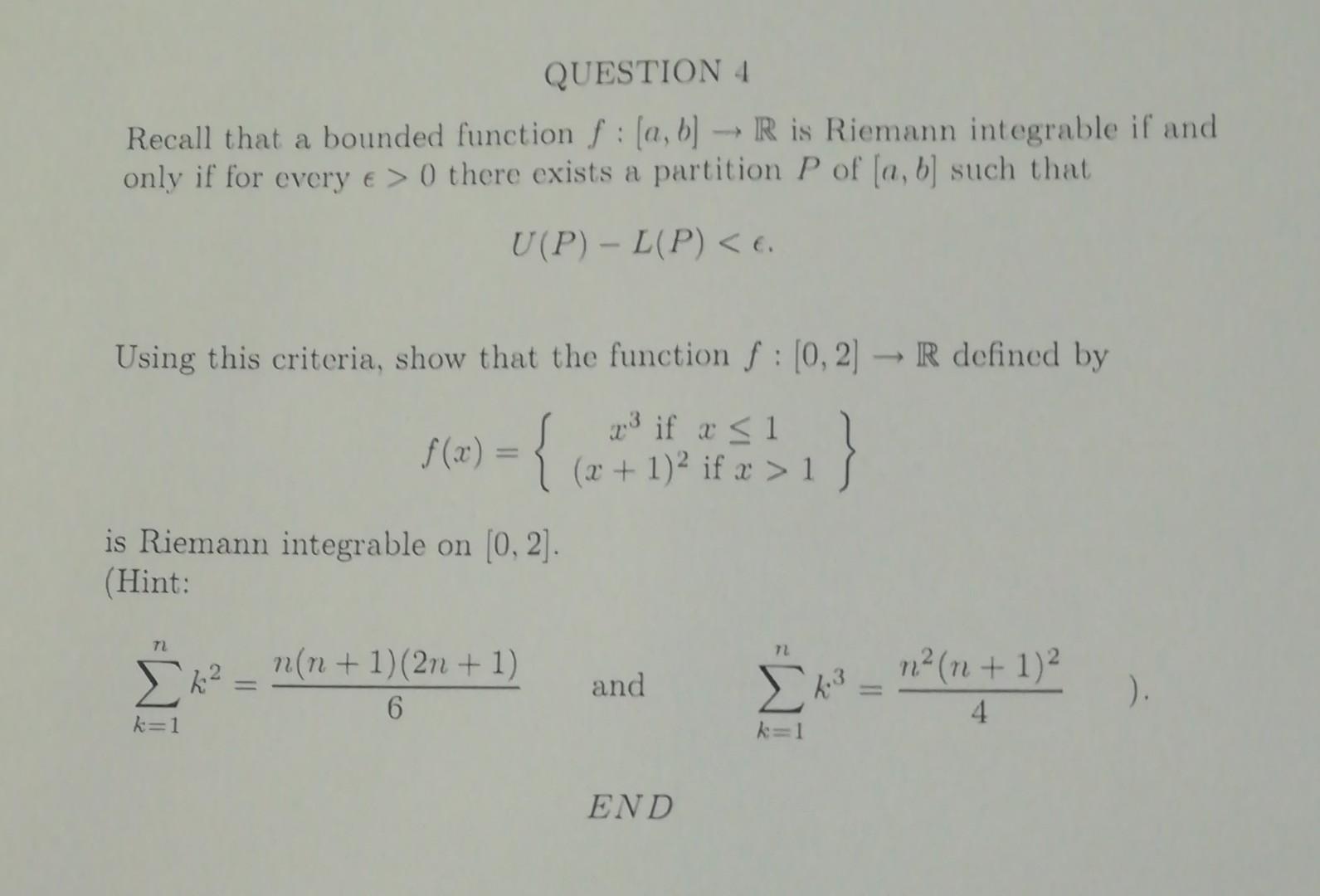 Solved Recall that a bounded function f:[a,b]→R is Riemann | Chegg.com