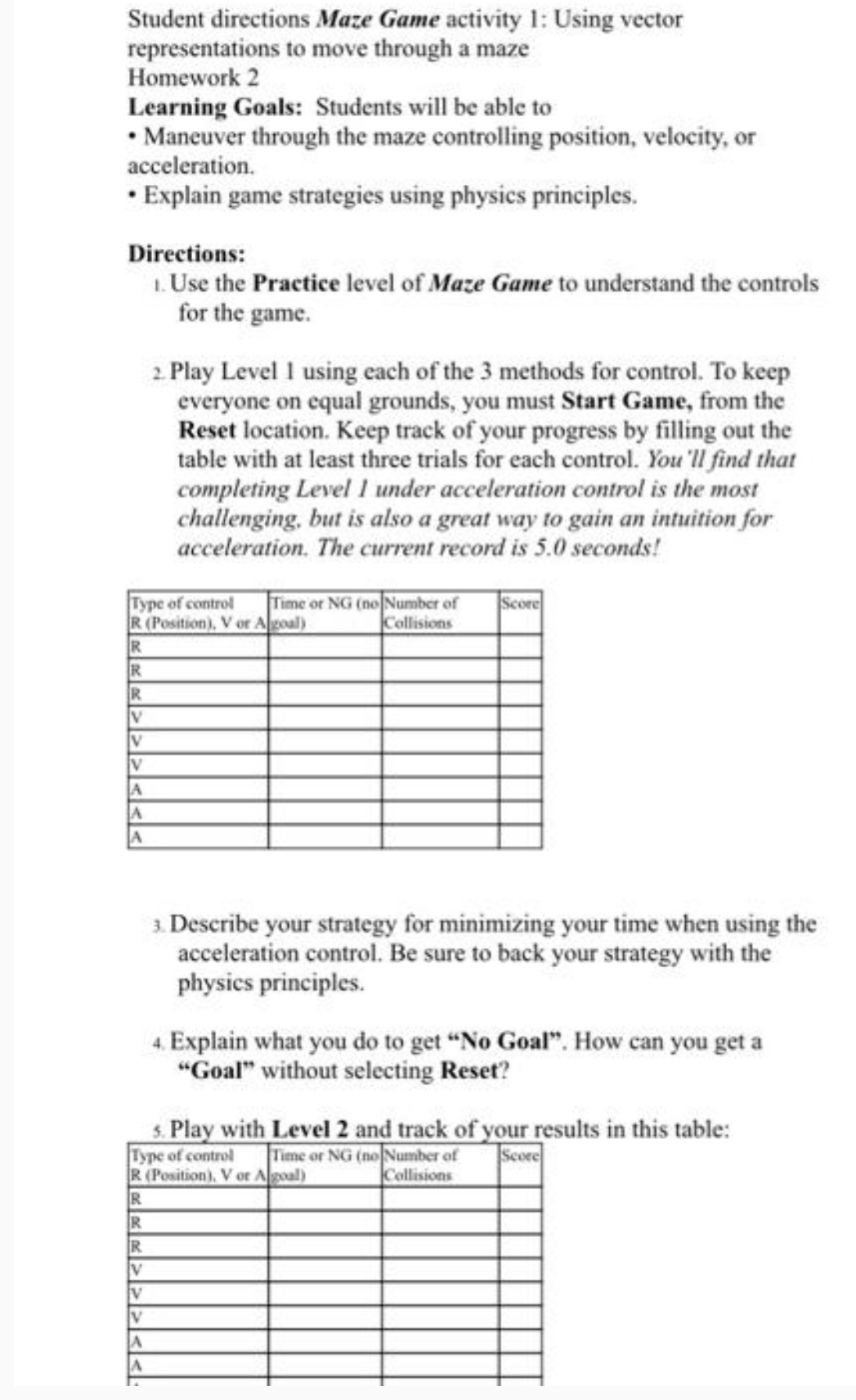 Solved Student directions Maze Game activity 1: Using | Chegg.com