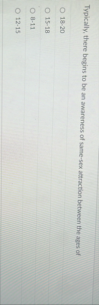 Solved Typically, there begins to be an awareness of | Chegg.com