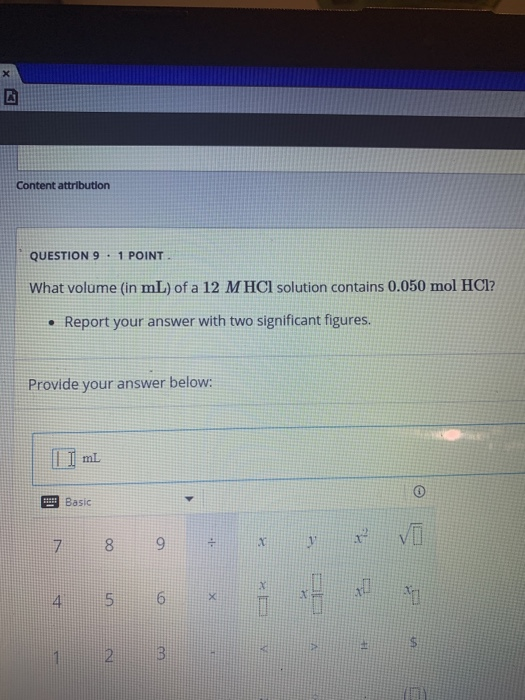 Solved Content attribution QUESTION 9 . 1 POINT. What volume | Chegg.com Solved Content attribution QUESTION 9 . 1 POINT. What volume | Chegg.com