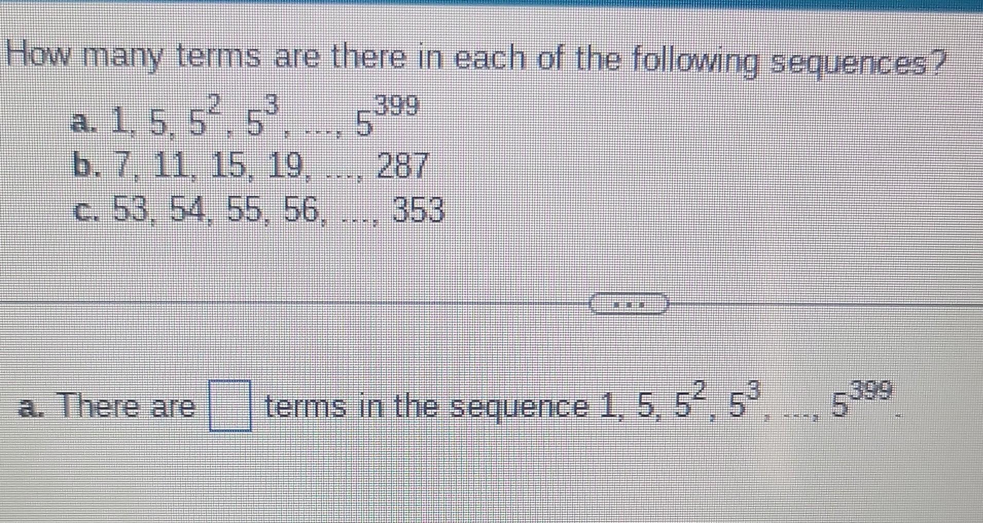 Solved How many terms are there in each of the following | Chegg.com