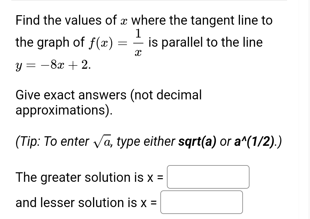 Solved Find the values of x ﻿where the tangent line to the | Chegg.com