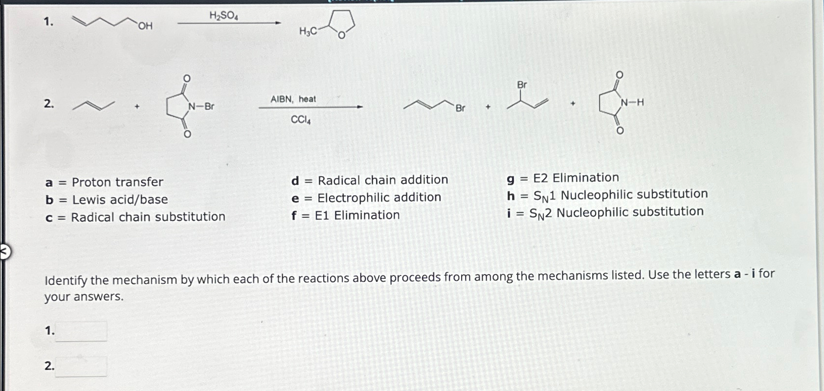 Solved AIBN, heatBra= ﻿Proton transferd= ﻿Radical chain | Chegg.com