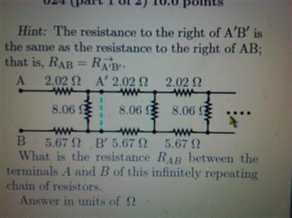 Solved The resistance to the right of A'B' is the same as | Chegg.com