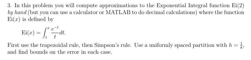 Solved In this problem you will compute approximations to | Chegg.com