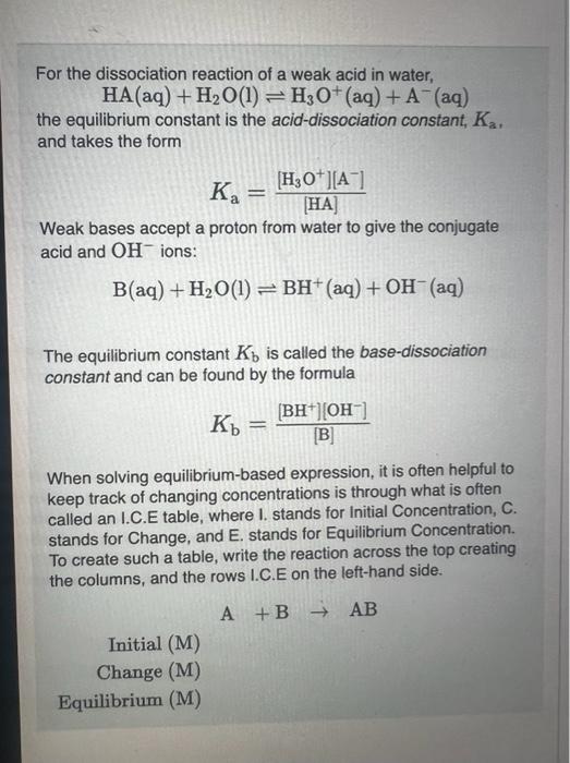 Solved HA(aq)+H2O(l)⇌H3O+(aq)+A−(aq) the equilibrium | Chegg.com