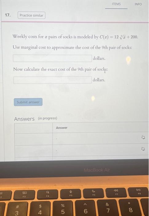 Solved 2 17. Practice similar Now calculate the exact cost | Chegg.com