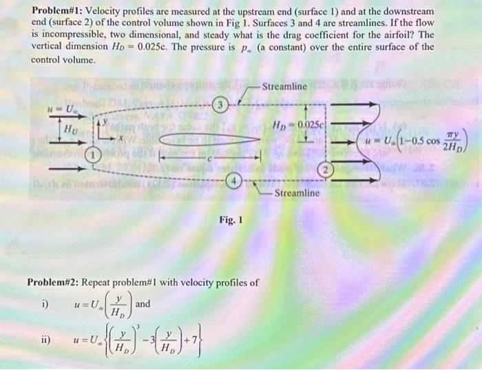 Solved Problem\#1: Velocity profiles are measured at the | Chegg.com
