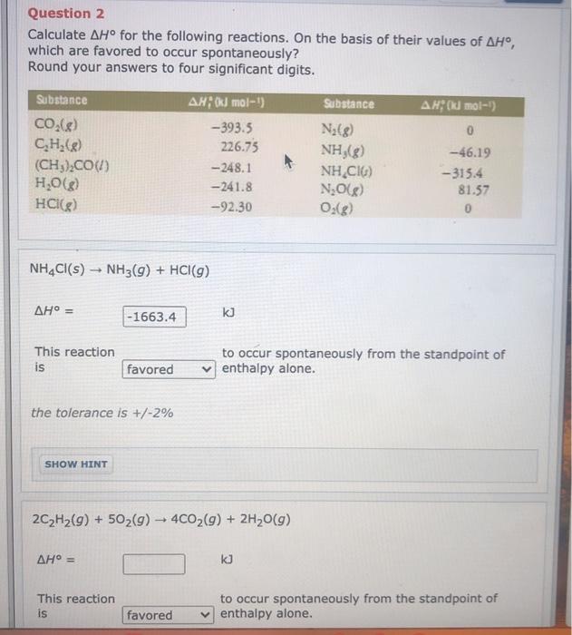 Solved Calculate deltaH for the followimf reactions. on the | Chegg.com