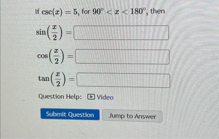 Solved If csc(x)=5, for 90∘ | Chegg.com