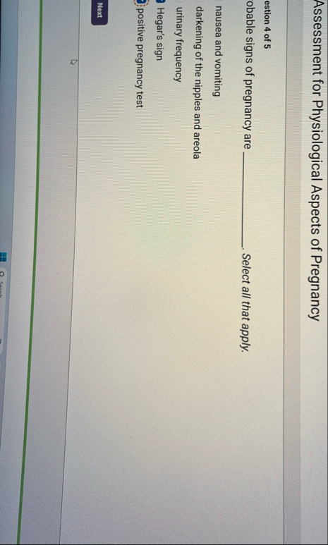 Solved Assessment for Physiological Aspects of | Chegg.com