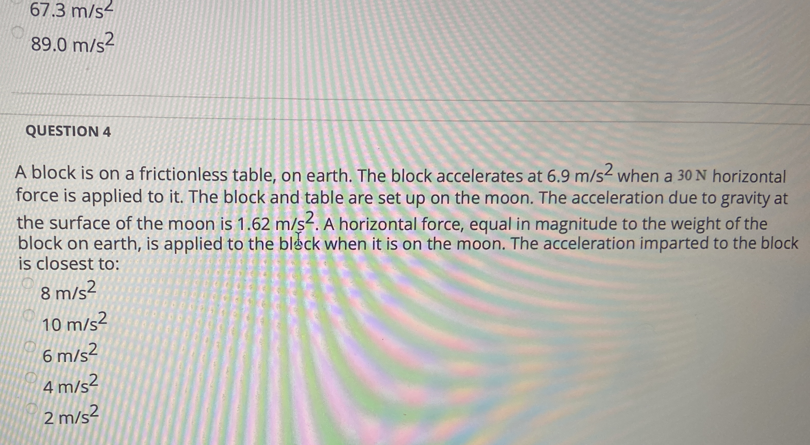 Solved QUESTION 4A block is on a frictionless table, on | Chegg.com