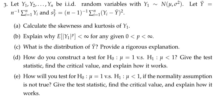 Solved N(u,02). Let Y = 3. Let Y1, Y2, ..., Yn be i.i.d. | Chegg.com
