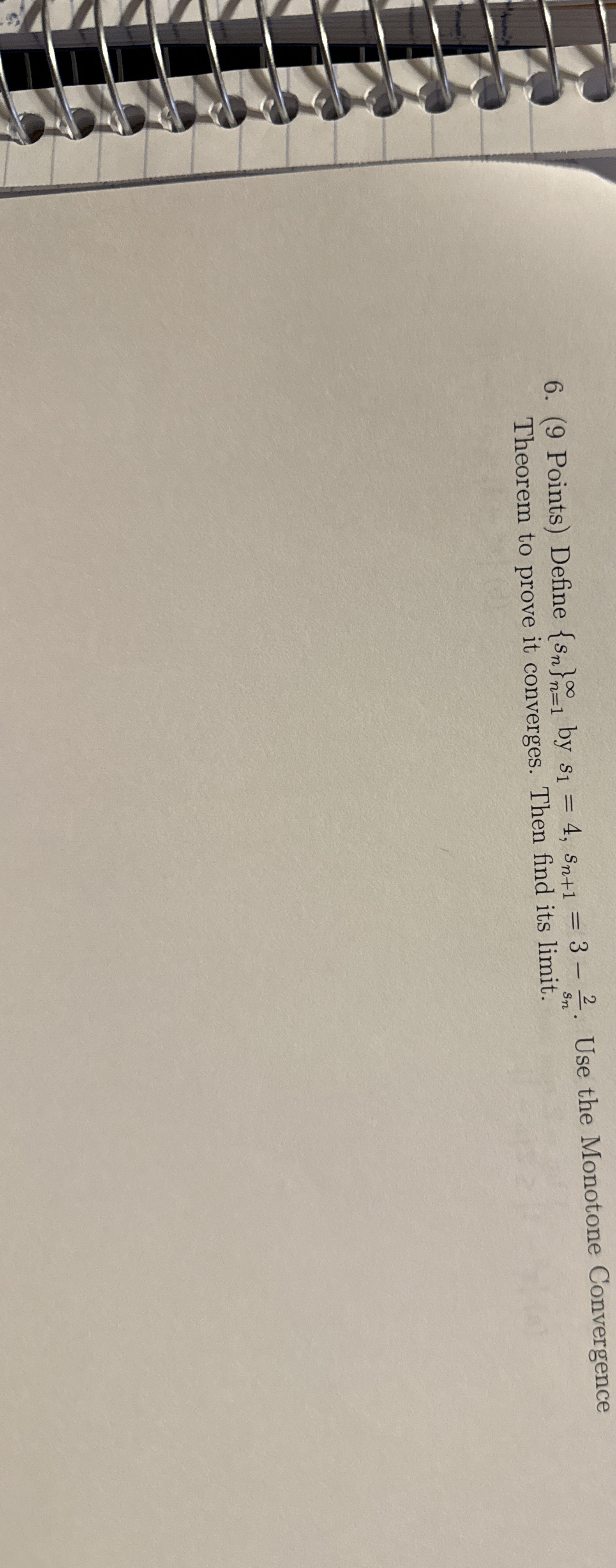 Solved (9 ﻿Points) ﻿Define {sn}n=1∞ ﻿by s1=4,sn+1=3-2sn. | Chegg.com