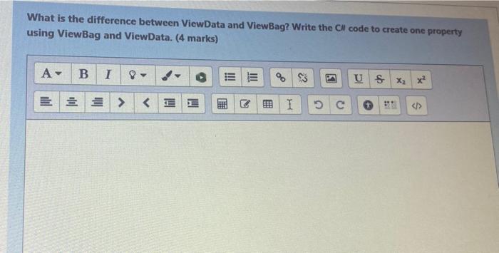 Solved What is the difference between ViewData and ViewBag? | Chegg.com