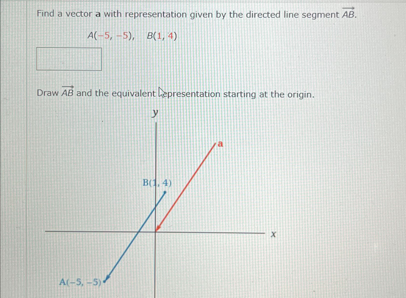 Find a vector a with representation given by the | Chegg.com