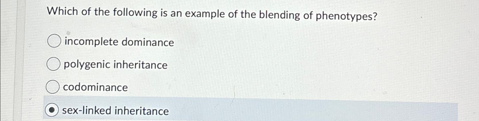 Solved Which of the following is an example of the blending | Chegg.com